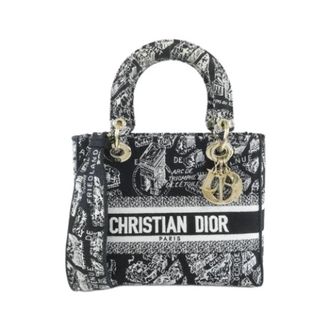 Dior Pre-owned Plan De Paris Lady D-Lite Medium Canvas Handbag - - Pre-owned - Damen - Schwarzk - ONE SIZE