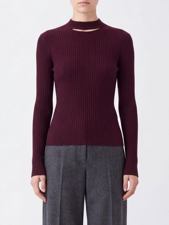 Jil Sander Slim Fit Woll- und Seidenpullover mit Stehkragen und Cut-Out
