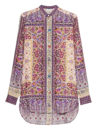 Pierre-Louis Mascia Hemd mit Blumen-Print - Violett