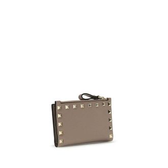Valentino Garavani Womens Beige Calf Leather Bos Taurus Wallet