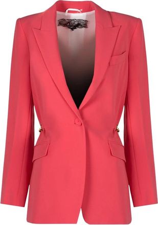 Patrizia Pepe Ma&szlig;geschneiderter Blazer mit einem Knopf - - Jackets - Damen - Rot - 2XS