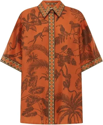 Alemais Femme, Blouses et Chemises, Orange, Taille: 34 FR Monkey Dance Silk Shirt
