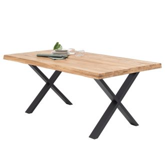 Ars Natura home24 Esstisch Maimon 180cm Baumkante Beige X-Form