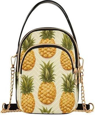 Mnsruu Sac à bandoulière pour femme, motif ananas, fruits jaunes, sac à main, petit sac à bandoulière avec sangle réglable