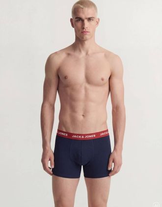 Jack & Jones einfarbige Jersey-Stretch-Trunks im 12er-Pack in Schwarz