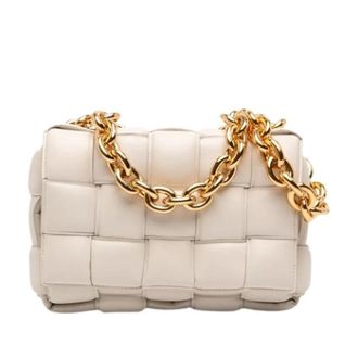 Bottega Veneta Sac bandouli&egrave;re matelass&eacute; en nappa tress&eacute; Pre-owned - Femme - Pre-owned - Blanc - Taille: ONE Size
