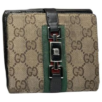 Gucci Portefeuille en coton Pre-owned - Femme - Pre-owned - Beige - Taille: ONE Size