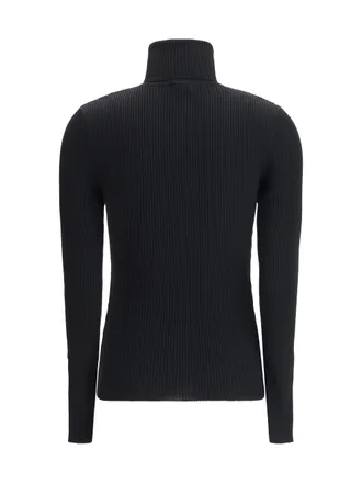 Wolford Womens Long-Sleeve Wool Sweater Black Fleece Ovis Aries Top