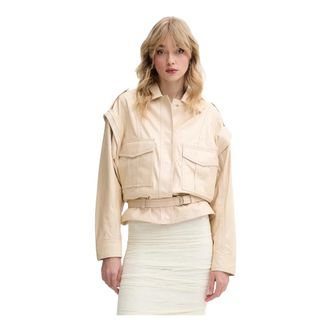 Iro Iro, Femme, Vestes, Beige, Taille: 38 FR Bocar Leather Jacket