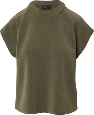 s.Oliver Sweatshirt Sweatshirt Scuba-Shirt aus Modalmix mit &uuml;berschnittenen Schultern