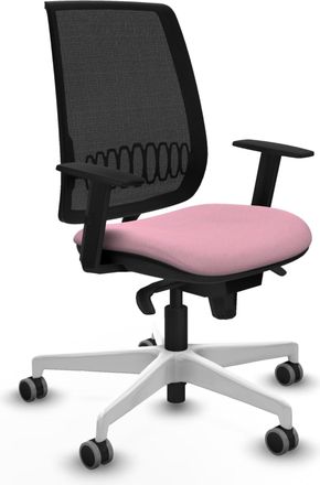 Piqueras y Crespo Alares Computerstuhl mit 1D-Armen, h&ouml;henverstellbare Lendenwirbelst&uuml;tze, ausgestattet mit 5 Positionen und injiziertem Schaumstoff, Schwarz/Rosa