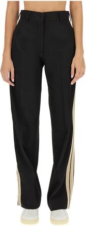 Palm Angels Femme, Pantalons, Noir, Taille: 36 FR Knit Tape Suit Pants