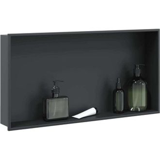 vidaXL Niche de douche noir mat 62x32x9 cm acier inoxydable - Vidaxl