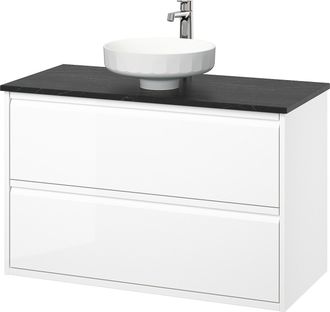 IKEA ÄNGSJÖN / LERSJÖN Waschbschr+Schubladen/Waschb/Mibatt