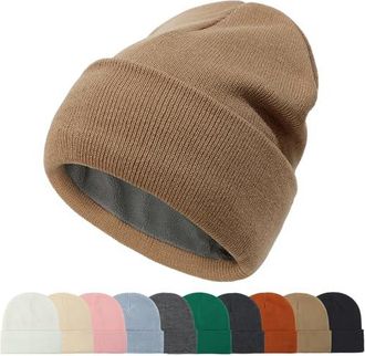 Dreshow Bonnet en Tricot Chaud pour Hommes et Femmes Bonnets Dhiver Unisexes Beanie Dhiver Extra Chaud pour le Temps Froid