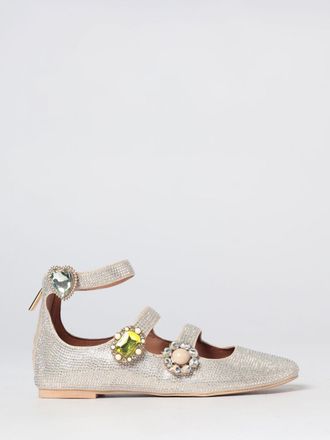 Kurt Geiger Ballerines Mary Jane en satin avec strass incrust&eacute;s