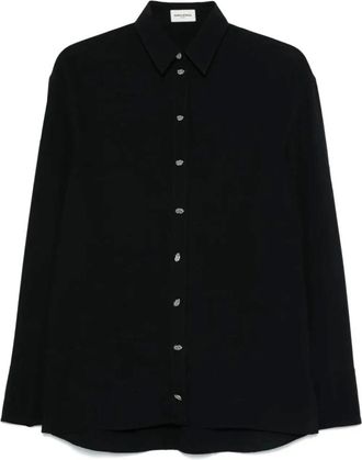 Sonia Rykiel Chemise en cr&ecirc;pe - Homme - Chemises - Noir - Taille: S