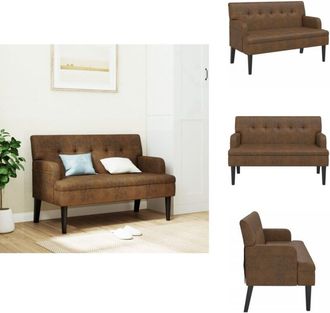 vidaXL Vidaxl - Banc avec dossier marron 112x65,5x75 cm similicuir daim - Banc - Bancs - Banquette - Chaise De Banc