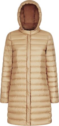 Geox Womens W Jaysen Long Parka Jacket, Brown Rice, 46