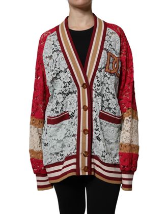 Dolce & Gabbana Lace Block Colorblock Cardigan - Multicolor