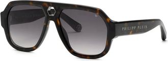 Philipp Plein Homme, Accessoires, Brun, Taille: 58 MM Starlight Spp143 Lunettes de soleil