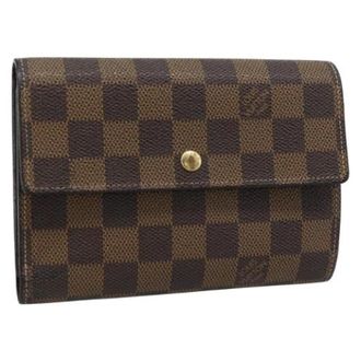 Louis Vuitton Portefeuille Pre-owned en toile Damier Ebene - Femme - Pre-owned - Brun - Taille: ONE Size