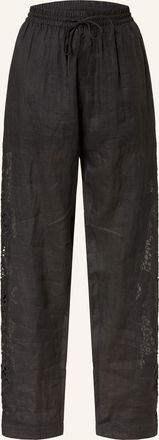 HUGO BOSS Marlenehose Trika Mit Spitze schwarz