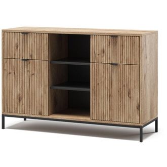 Vicco Kommode Eliza, Viking Oak, 120 x 81.2 cm mit 2 Schubladen und 2 T&uuml;ren, Vicco