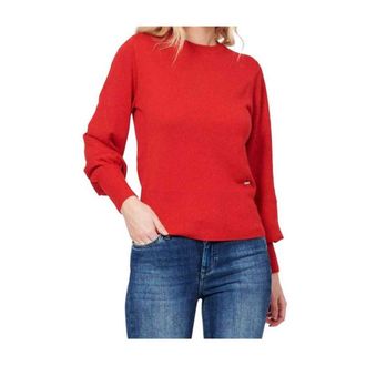 A|X Armani Exchange Lang&auml;rmliger Rundhalspullover - - Knitwear - Damen - Rot - S