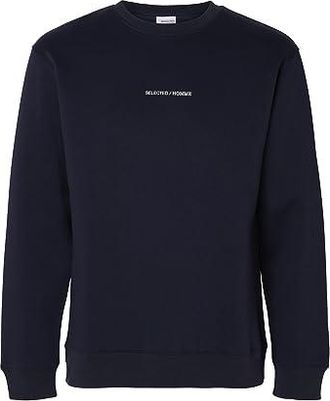 Selected Slhhankie Logo Crew Neck Sweat Noos Maillot de survêtement, Bleu