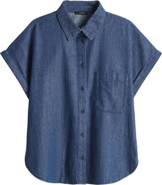 OPUS Bluse mit kurzen &Auml;rmeln Folmes - - Blouses & Shirts - Damen - Blau - XS