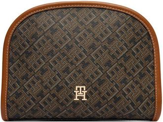 Tommy Hilfiger Kosmetiktasche Th Icon Washbag Mono Print AW0AW18927 Schwarz
