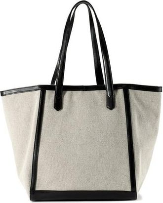 Saison 1865 Sac cabas Enzo en coton et cuir