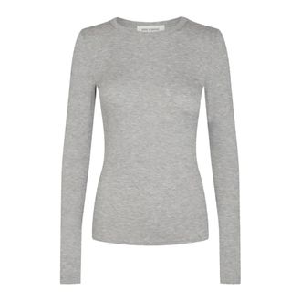 Sofie Schnoor Graue Melange Langarmbluse - - Tops - Damen - Grau - L
