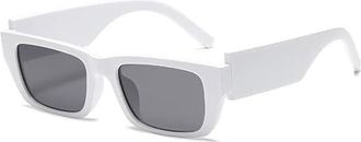 Generic Lunettes de soleil tendance carrées décorées rétro pour hommes et femmes à large monture (couleur : D, taille : moyen) 2026