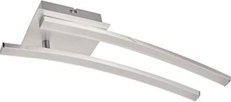 Briloner Briloner Leuchten - LED Deckenleuchte, geschwungene Deckenlampe, 2-flammig, 2 x 6W, warm weißes Licht, 55.4 cm, aluminiumfarbig, Aluminium