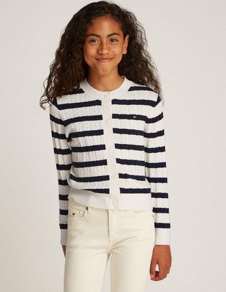 Tommy Hilfiger Strickjacke MINI CABLE CARDIGAN mit kleinem Zopfmuster