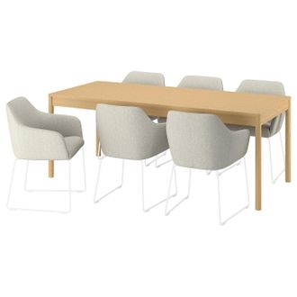 IKEA TONSTAD / TOSSBERG Tisch und 6 St&uuml;hle