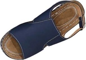 Generic Sandales &agrave; bout ouvert pour femme - Style d&eacute;contract&eacute; et &eacute;l&eacute;gant - Couleur unie - Confortables et respirantes - Coupe large - Sandales compens&eacute;es d&eacute;t&eacute;