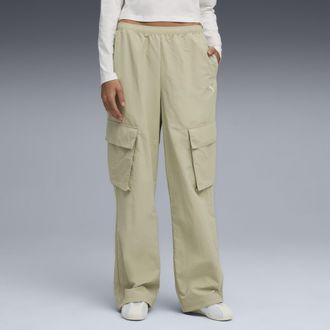 Puma WARDROBE ESS Cargohose in Relaxed Fit Damen, Kleidung, Gr&uuml;n, XXL
