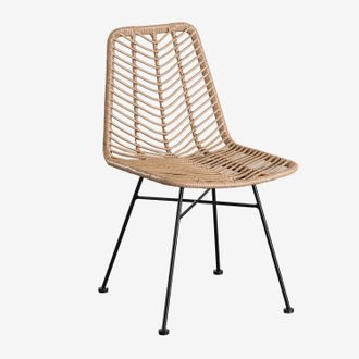 Sklum Gartenstuhl aus synthetischem Rattan Gouda Natural Nat&uuml;rlich Schwarz