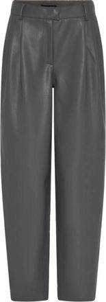 Bruuns Bazaar Femme, Pantalons, Gris, Taille: 44 FR Leather Pantalons