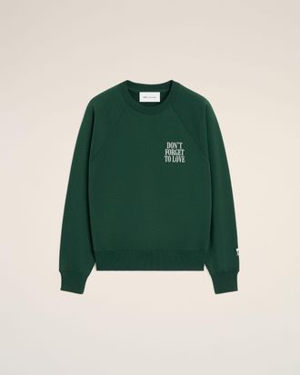 Ami Sweatshirt vert en coton Dont forget to love Vert Bouteille - XXXL - Unisex