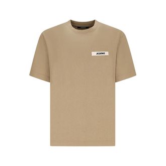 Jacquemus Le T-Shirt Gros Grain - - Tops - Herren - Beige - XS
