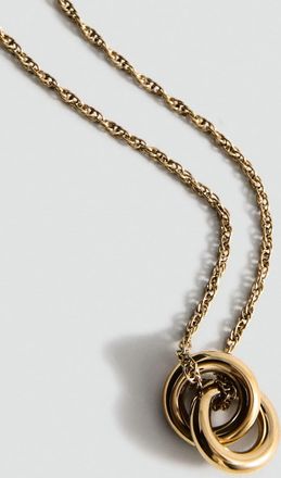 Mango Halskette mit ineinander verschlungenen Ringen aus rostfreiem Stahl gold - Damen - Einheitsgröße - MANGO