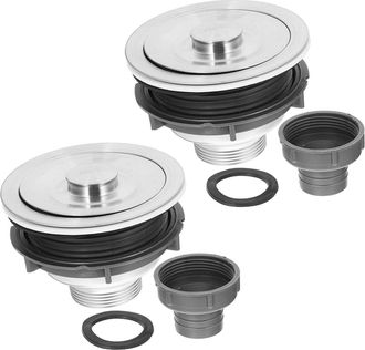 Cabilock 2 Stück Edelstahlsieb Abflusskorb für Küchenspüle Abnehmbarer Edelstahl filterkorb Robustes Spülbecken Abflussgitter Einfach zu Reinigen Vielseitig Ei