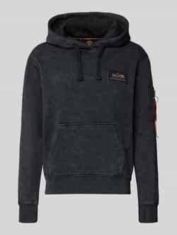 Alpha Industries Relaxed Fit Hoodie aus Baumwoll-Mix mit Logo-Patch