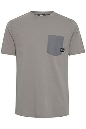 Solid SDBasto T-shirt à manches courtes pour homme avec poche poitrine en 100 % coton, Gris moyen (184005), M