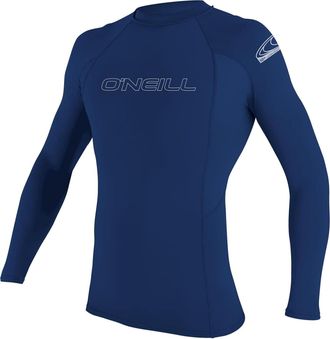 O'Neill Wetsuits Mens Basic Skins L/S Rash Guard Vest, Navy, 2XL