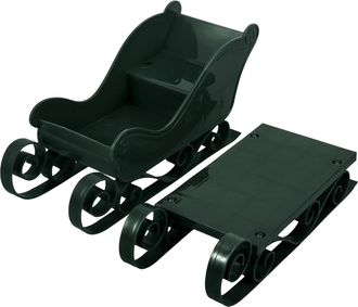 NUOBESTY 2 St&uuml;ck Kleiner Weihnachtsschlitten aus Kunststoff in Gr&uuml;n Kompakte Tischdeko f&uuml;r Weihnachten Skibrett und Schlitten f&uuml;r Festliche Wohnatmosph&auml;re